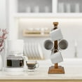 Arikago Rustic Coffee Mug Tree Stand, Solid Wood Holder for 6 Mugs ...