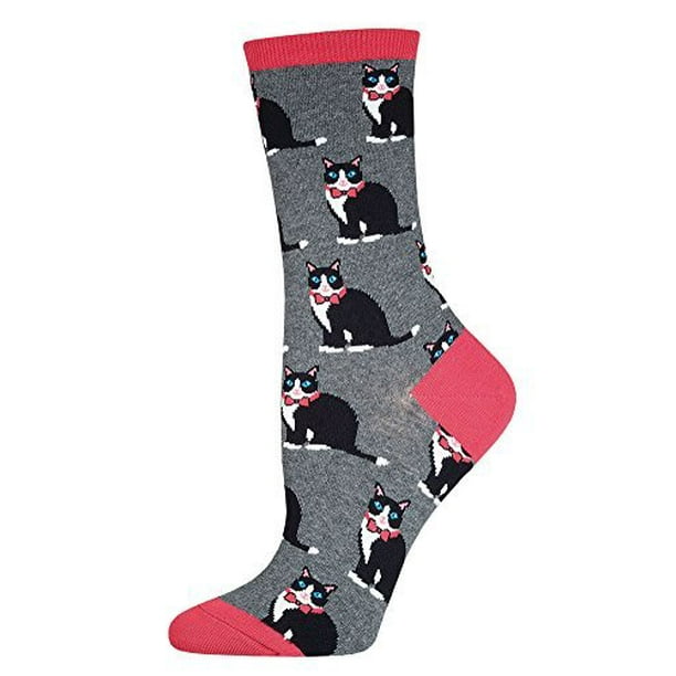 Socksmith Tuxedo Cat Grey Pink Socks By Socksmith Design