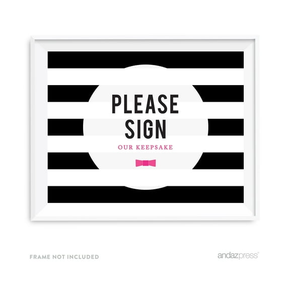 Please Sign Formal Black & White Wedding Party Signs - Walmart.com