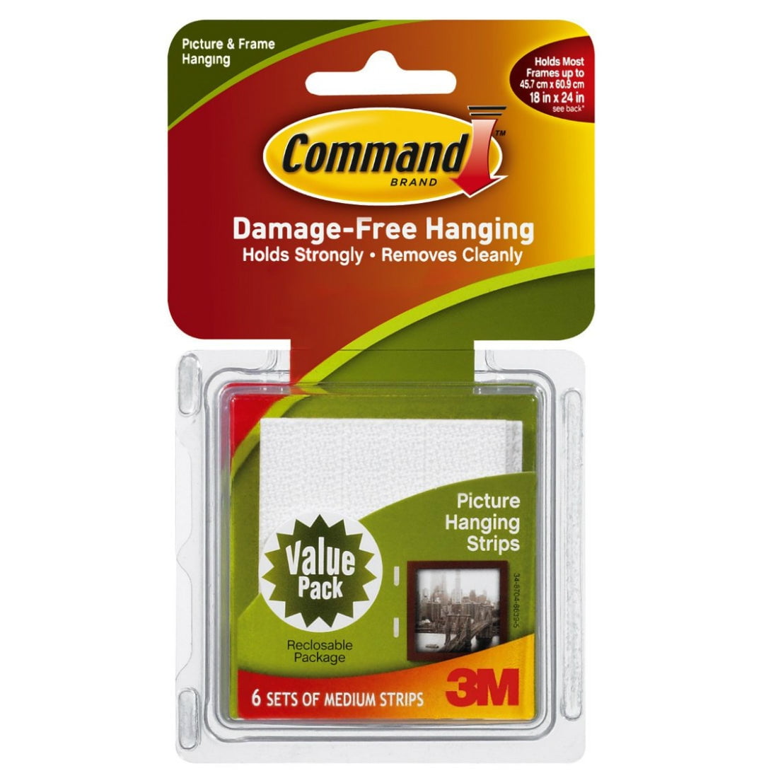 Command Hooks Heavy Duty Command Picture Hanging Strips 16 Lb - 6 Pairs ...