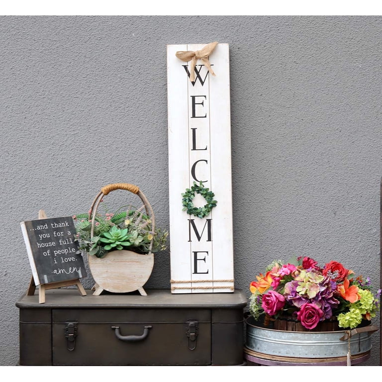 Vertical Wooden Welcome Signs