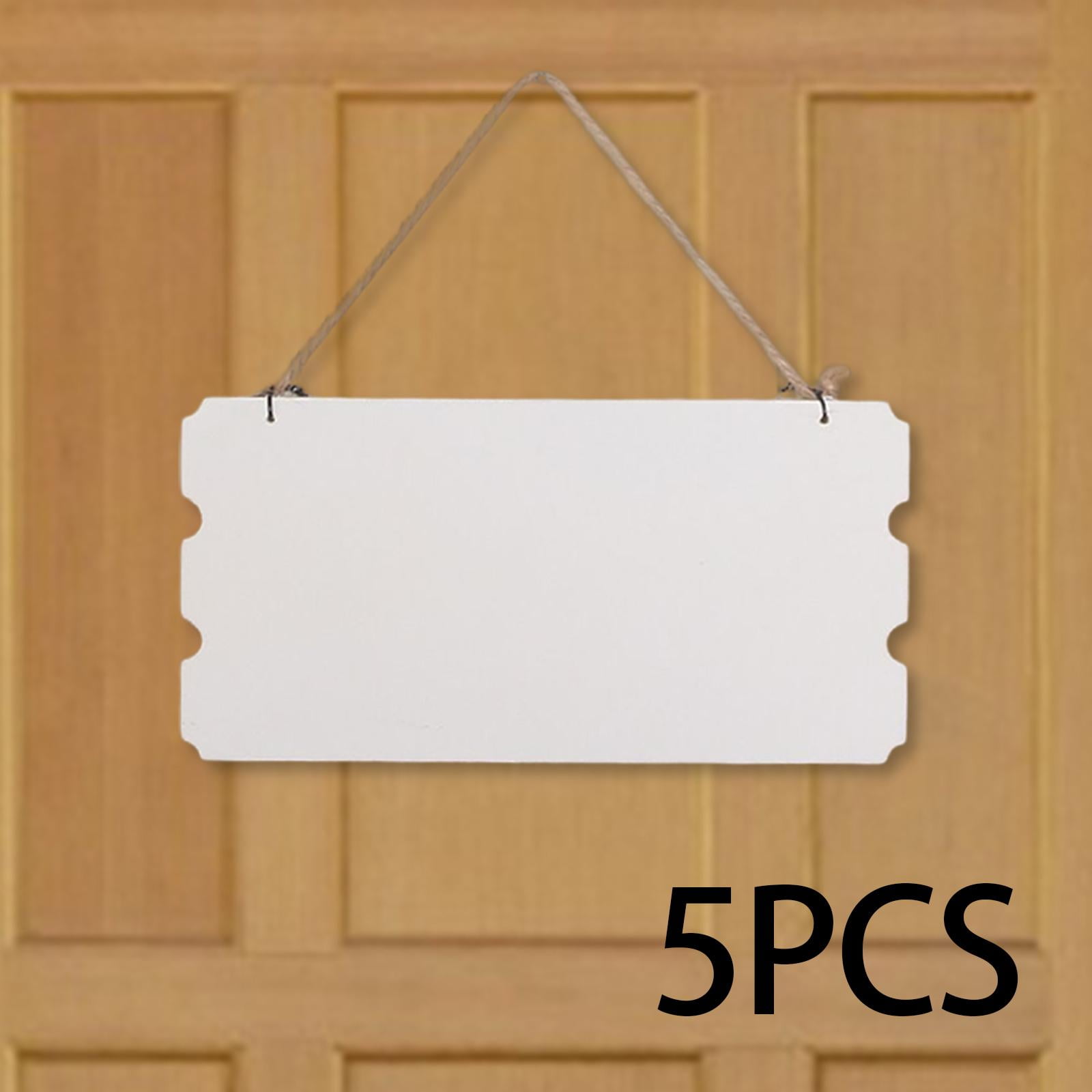 5x Unfinished Hanging , Hang Tag Wooden Slices Decorative Banners Sheet ...