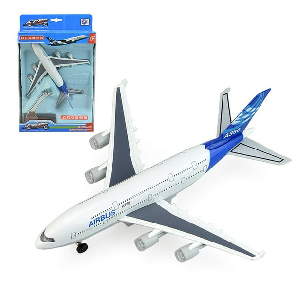 Alloy A380 Large Plane With Light And Music Pull Back Power Gift Box ...