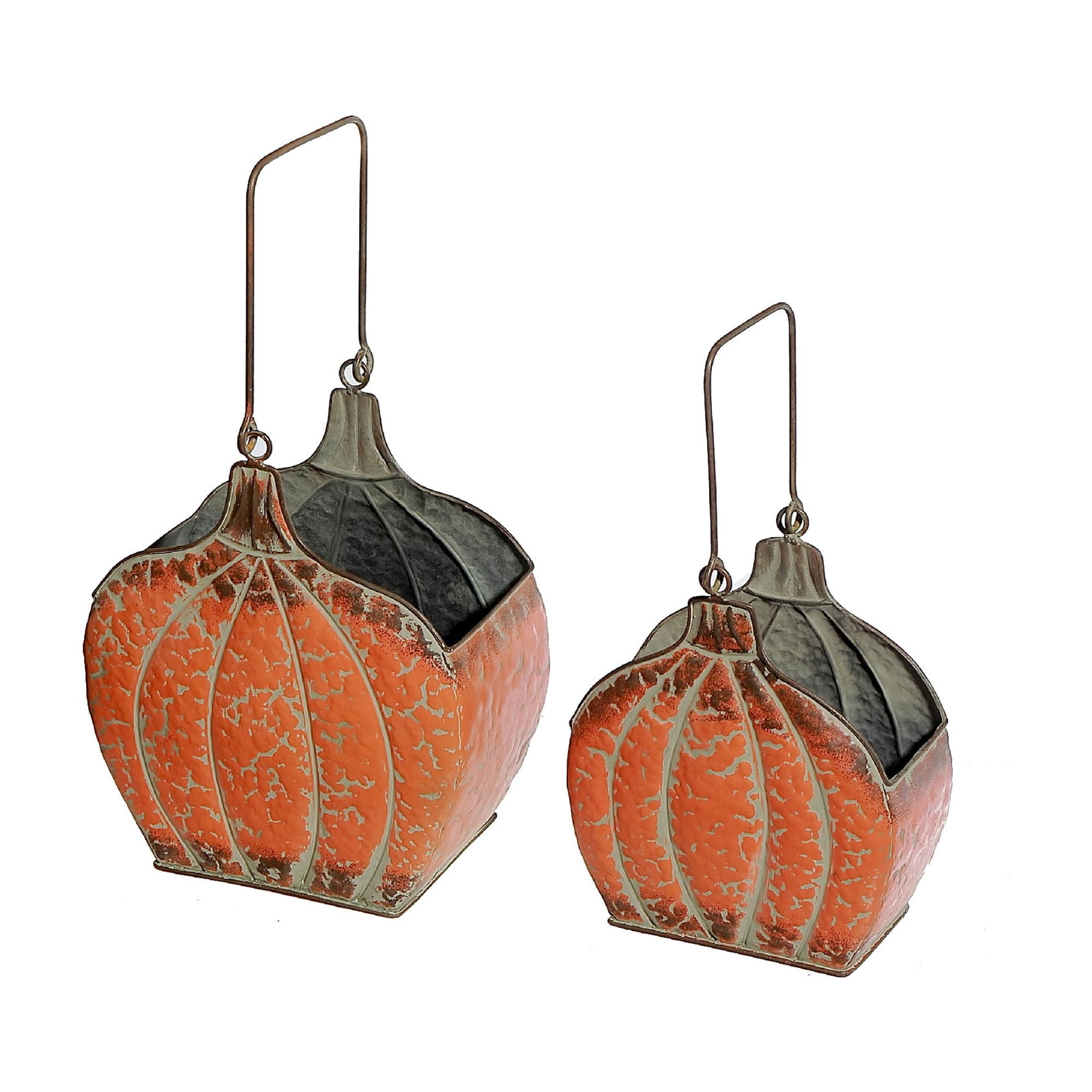 Click here for Ih Casadécor Pumpkin Metal Planter With Handle (Se... prices