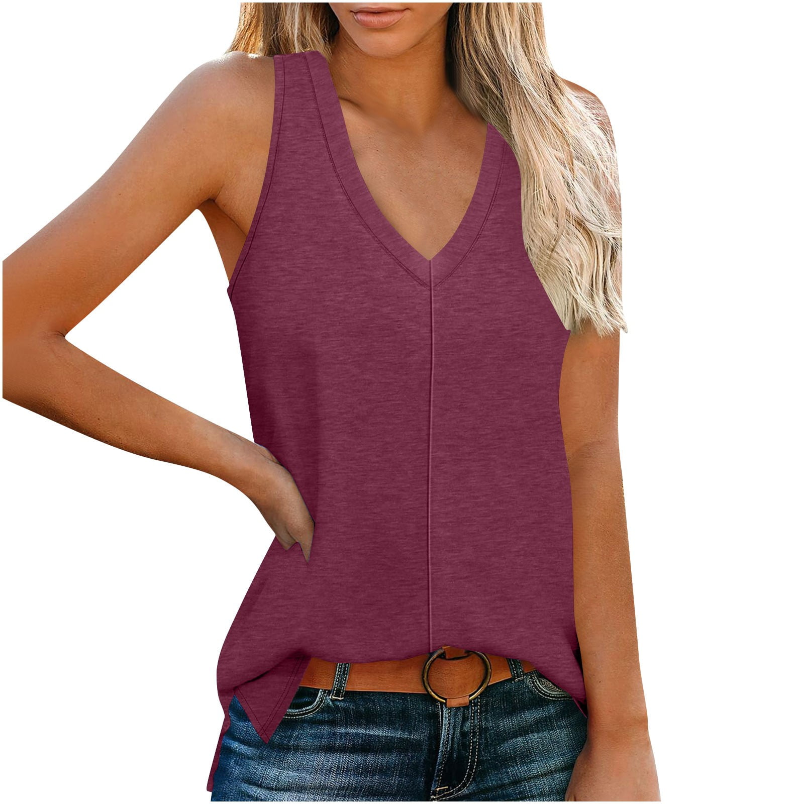 Click here for Yuyuzo Tank Tops For Women Summer V Neck T Shirts... prices