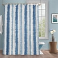 Abstract Blue Stripes Shower Curtain for Bathroom, Rustic Navy Denim ...