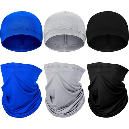 6 Pieces Summer UV Protection Neck Gaiter Helmet Liner Skull Caps Face ...