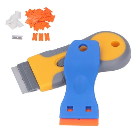 Flat Sticker Scraper Tool, Ergonomic Curved Blade Scraper Tool 63Pcs ...