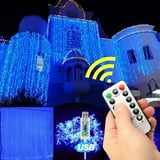 EEEKit 9.8ft x 9.8ft Window Curtain Fairy Lights 300 LED 8 Modes USB ...