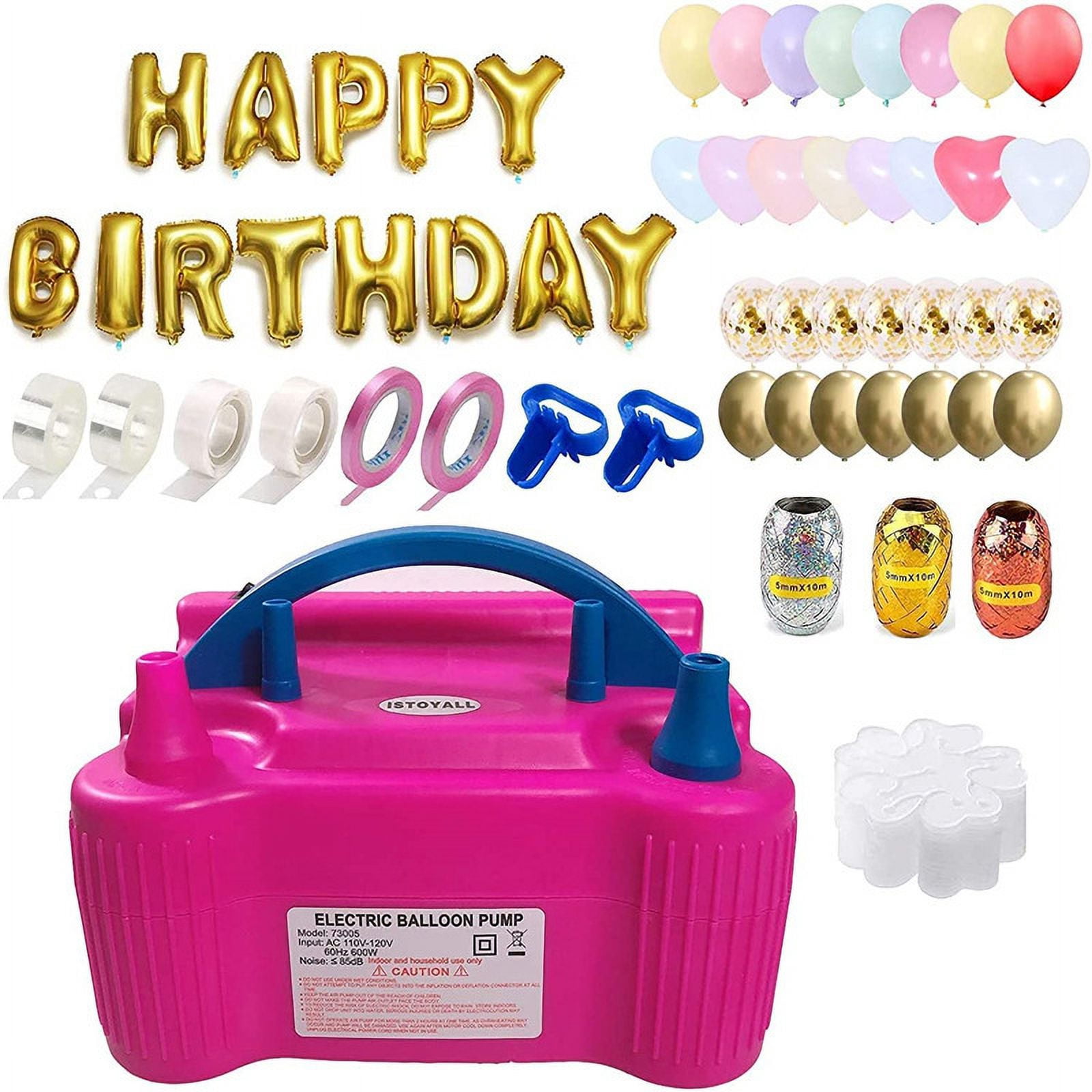Bomba para globos, kit de bomba eléctrica para globos de 120 piezas ...