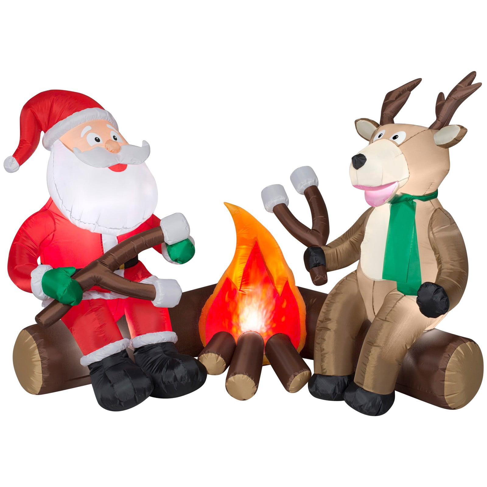 Projection Airblown Fire and Ice - Santa and Reindeer Camping - Walmart.com