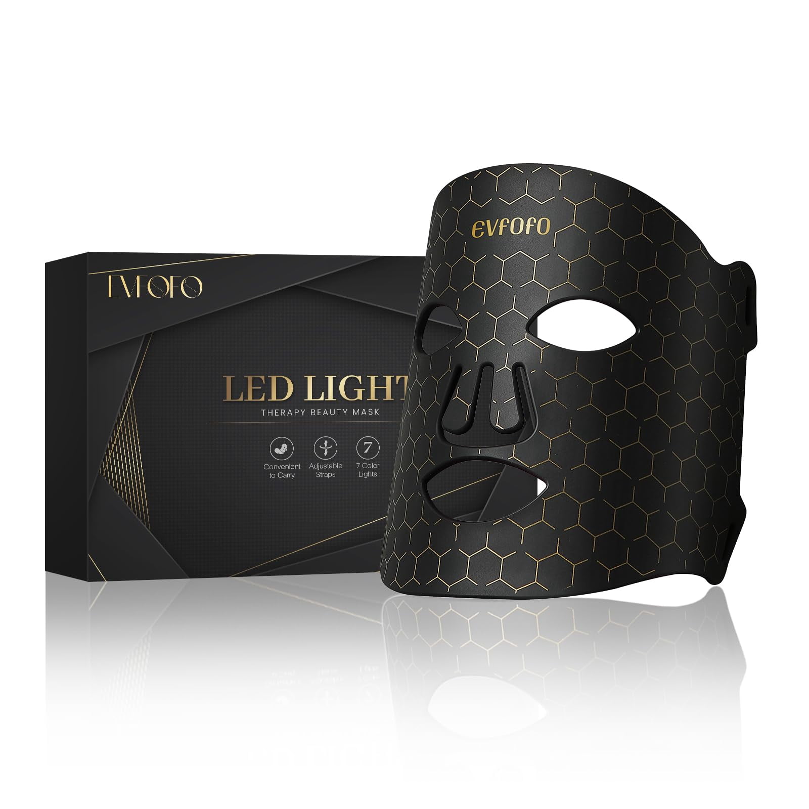 Mascarilla facial LED con terapia de luz EVFOFO 7-1 colores para piel ...