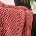 LOMAO Knitted Throw Blanket with Tassels Bubble Textured Lightweight ...