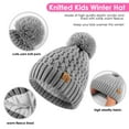 DOCVIT Kids Winter Warm Hats, Fleece Pom Pom Beanies for Boys & Girls ...