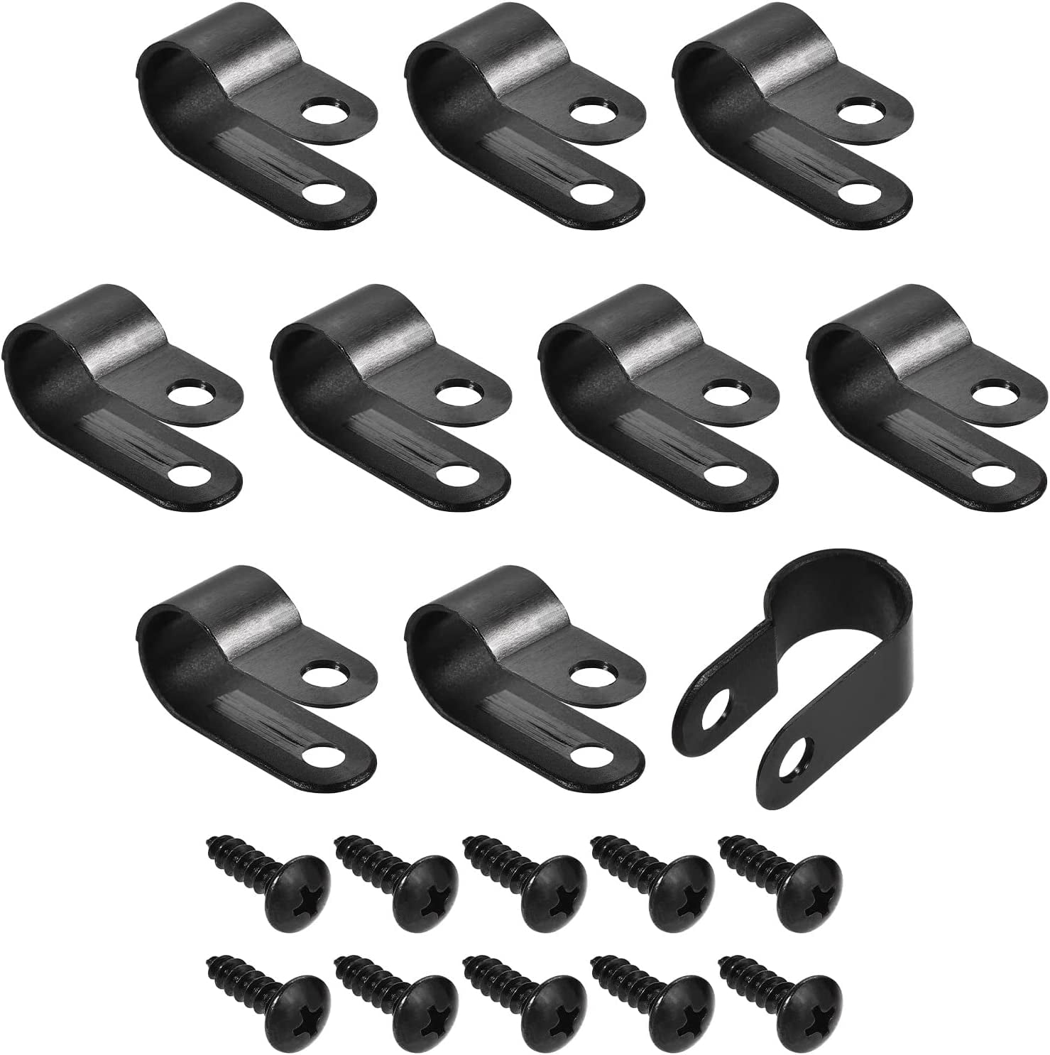 R-type Cable Clips Wire Management Clamp (with Screws), [for Keeping ...