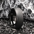 8mm Wide Tungsten Carbide Curved Black Sandblasted Men's Ring Domed ...
