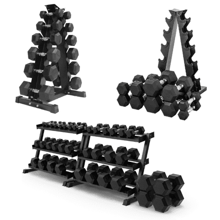 RUBBER HEX DUMBBELL STACK - 2.5 to 50 lbs Dumbbell Pairs | Walmart Canada