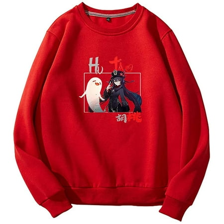 New Genshin Impact Hu Tao Merch Anime Harajuku Unisex Round Neck ...