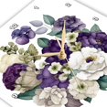 3drose, Purple and White Flower Circle Illustration, 15x15 Wall Clock ...