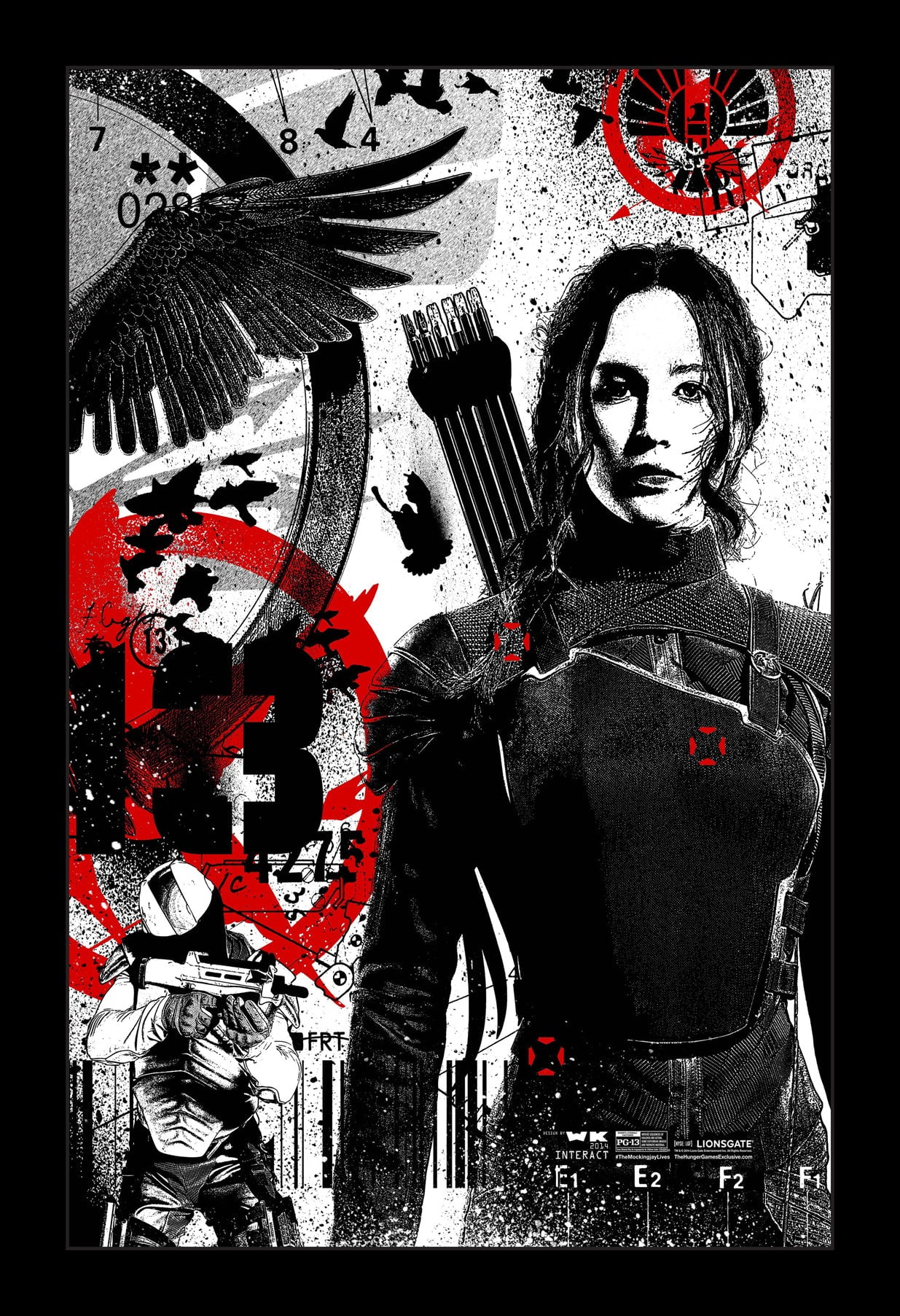 HUNGER GAMES MOCKINGJAY - 11x17 Framed Movie Poster - Walmart.com