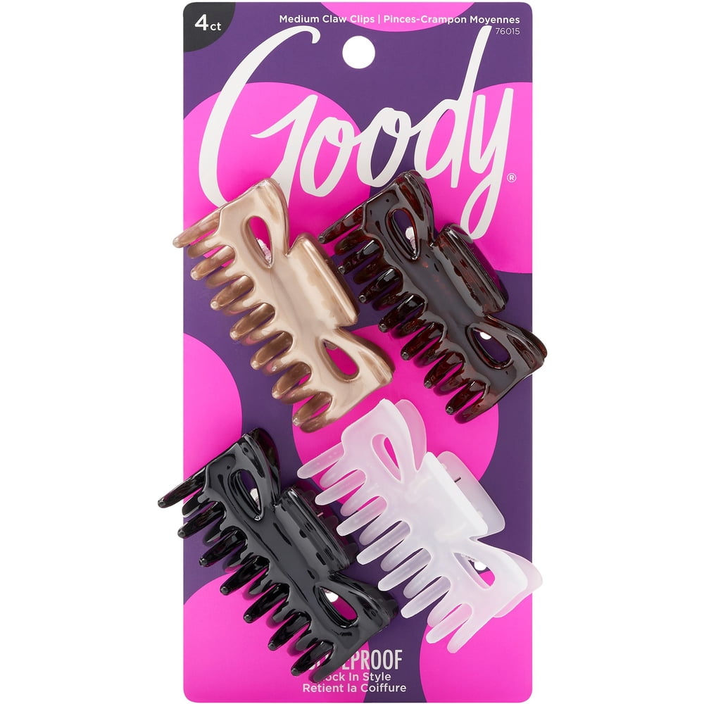 Goody - Goody Medium Claw Hair Clips Assorted Neutral Colors 4 Ct ...
