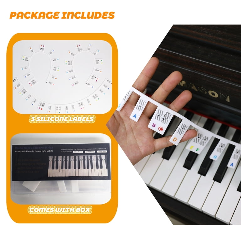 Keyboard Key Labels Piano Keyboard Stickers For 88/61/54/49/37 Key,