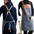 Apron Aprons with for Back Adjustable Strap and Large Pockets for Men ...