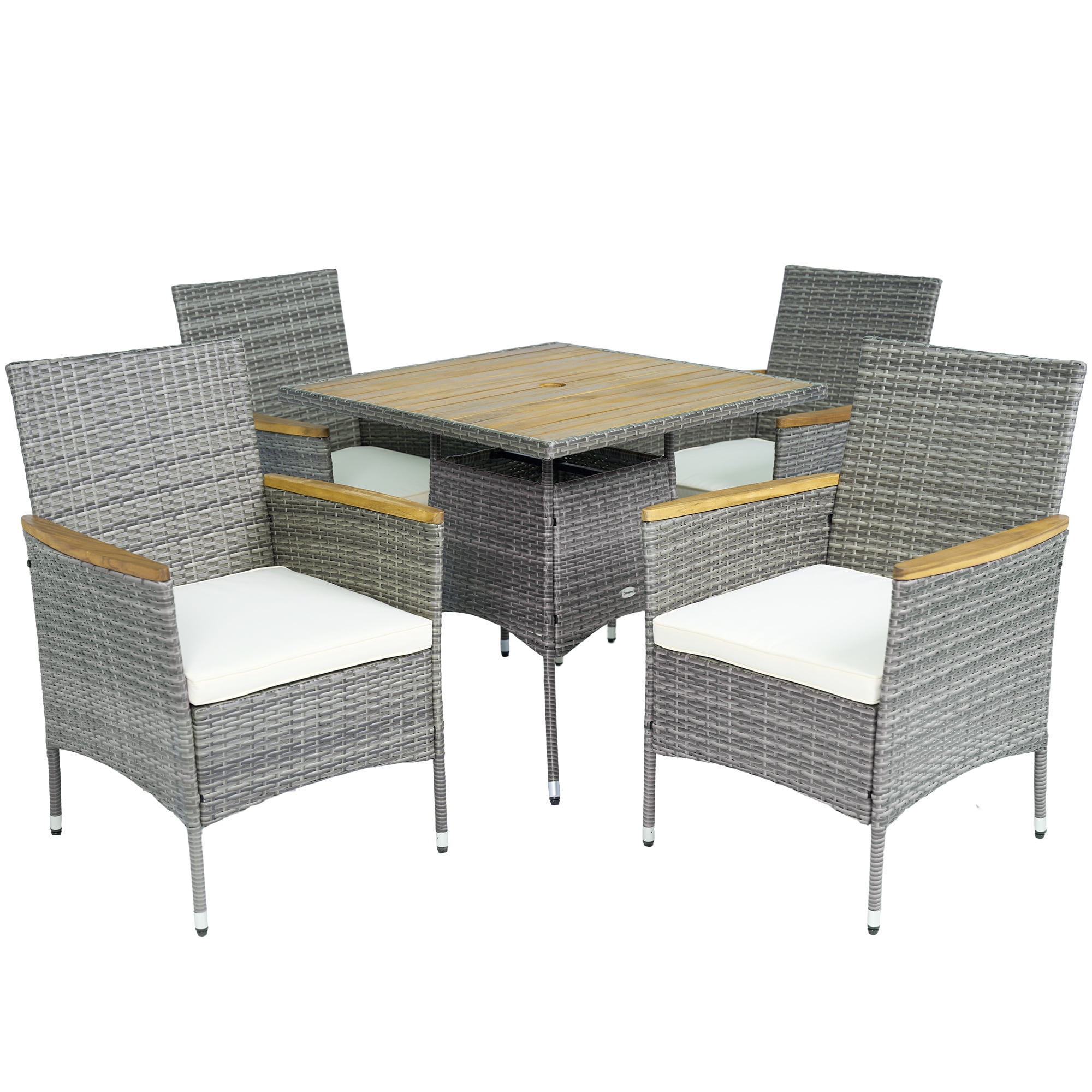 Click here for Outsunny Rattan Patio Dining Set For 4 With Umbrel... prices