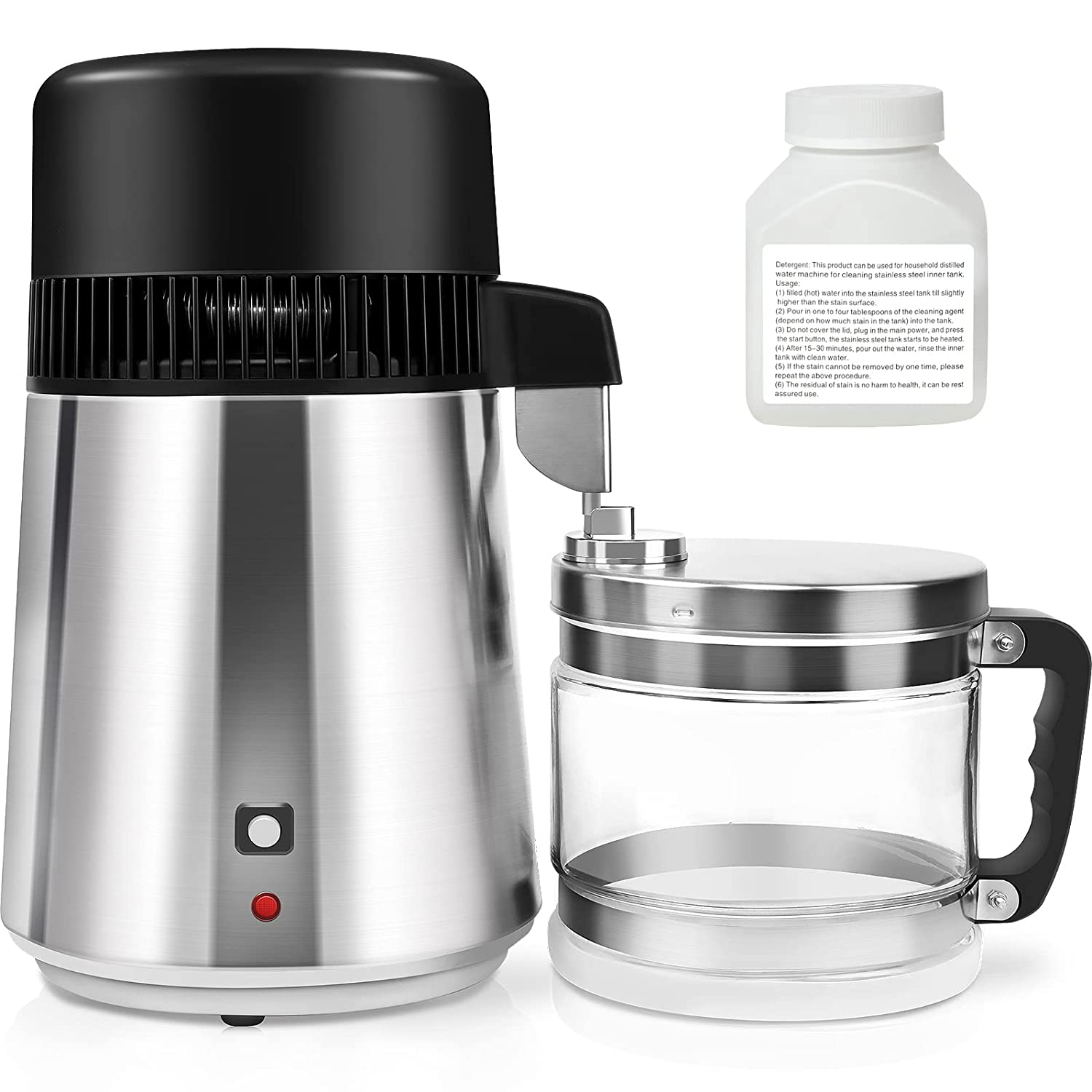 4L Water Distiller Stainless Steel Distilled Water Maker for Home ...