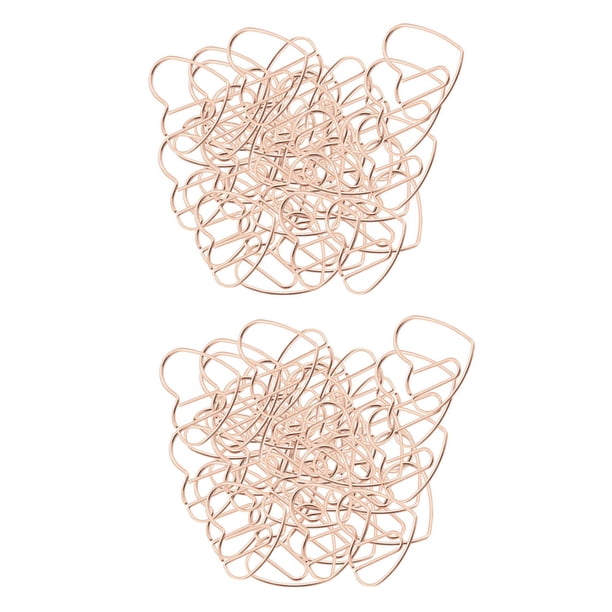 200 Pieces Love Heart Shaped Small Paper Clips Bookmark Clips for ...