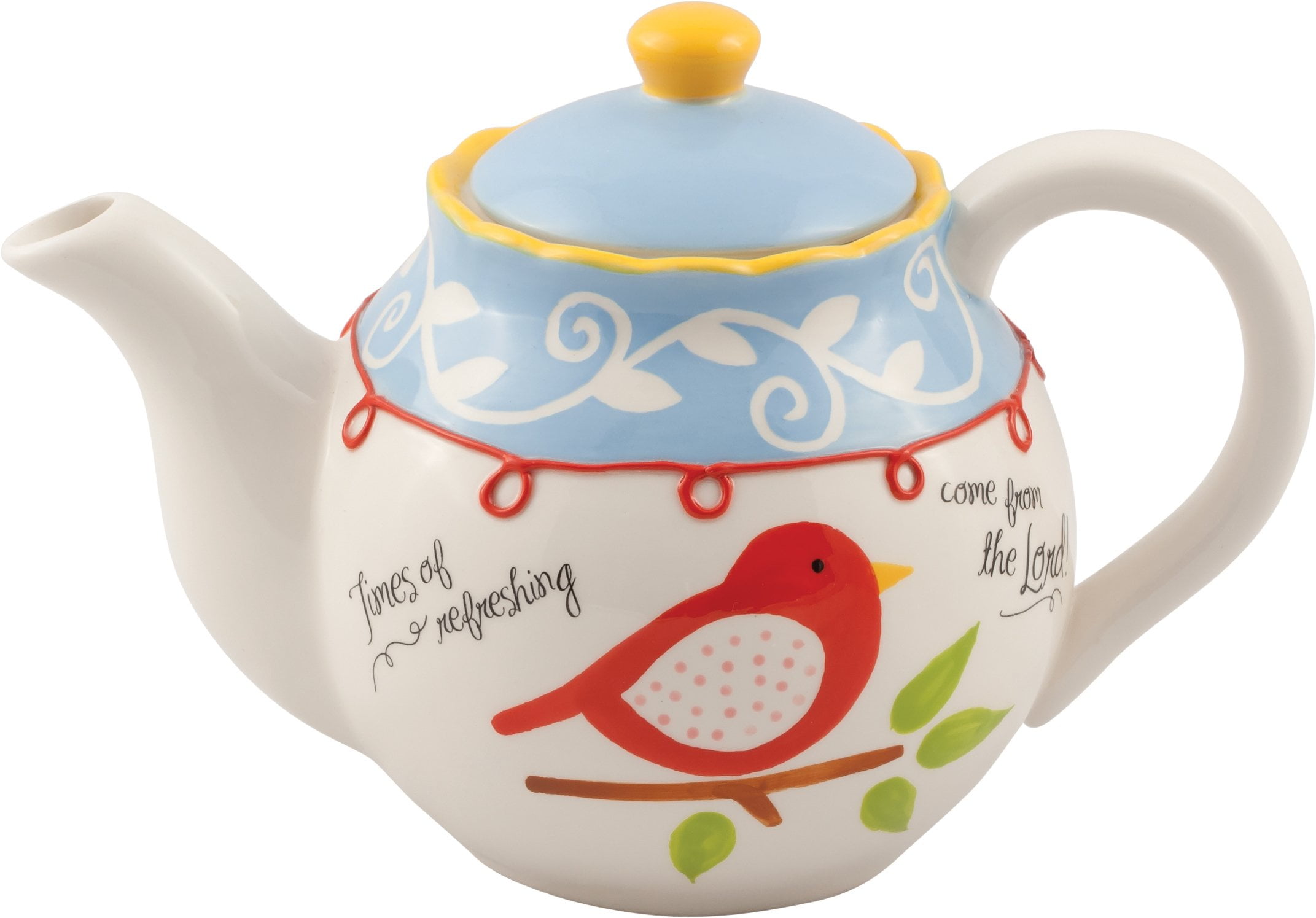 Times of Refreshing Bird on Branch Ceramic Teapot - Walmart.com