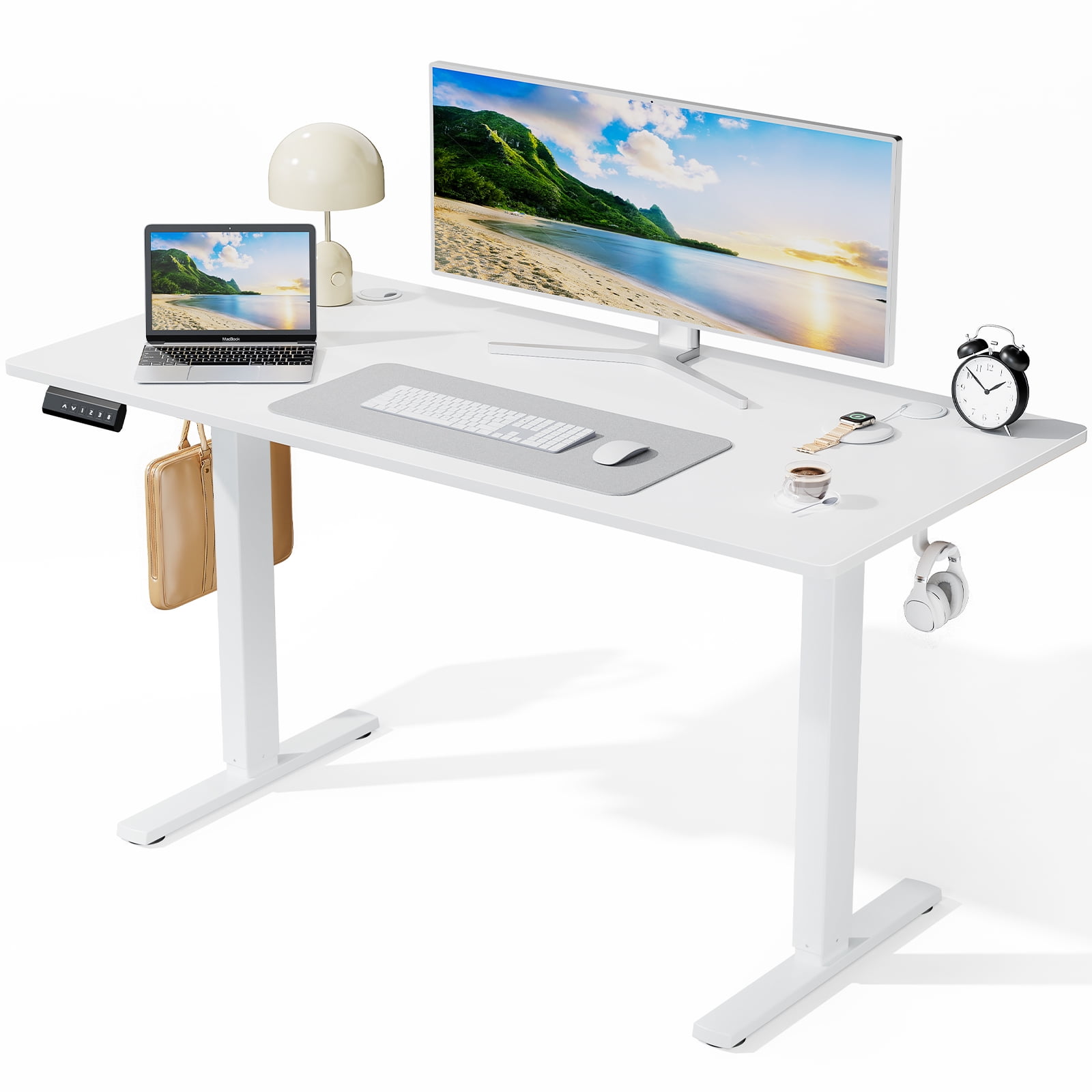 EDX Electric Adjustable Height Sit Standing Desk, 55 x 24 inch Splice ...