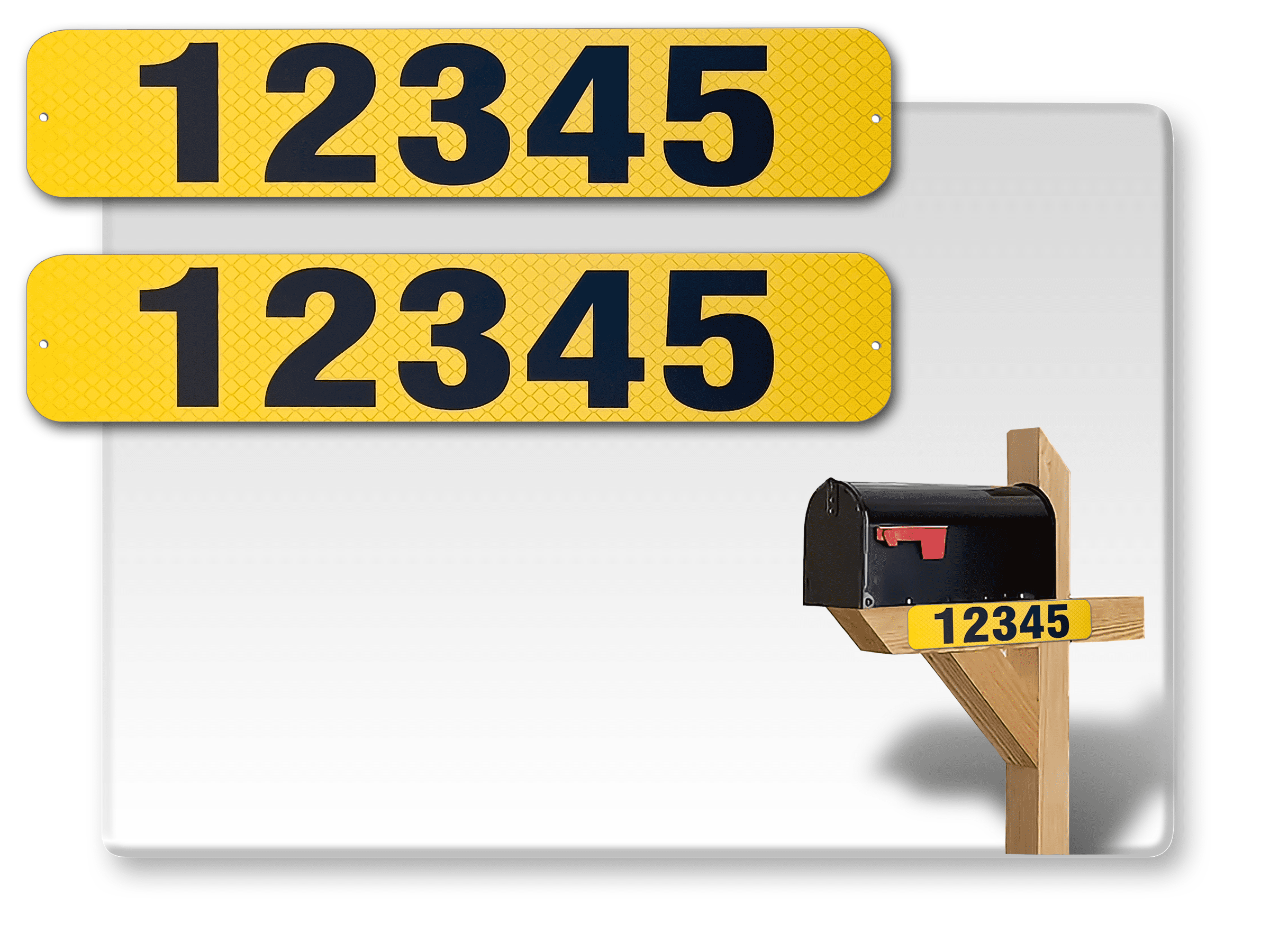 2 Pack Single Sided Customized Horizontal 911 Emergency Mailbox Address ...