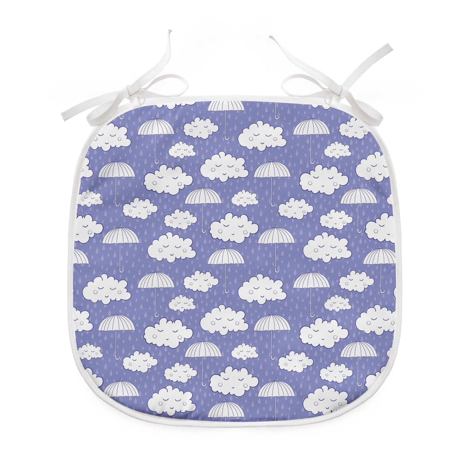 Rain Dining Chair Pad, Sleeping Clouds and Umbrellas in a Rainy Day ...