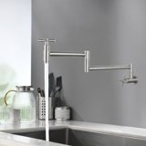 UMANYI Pot Filler Faucet Wall Mount Nickel Brush Folding Restaurant ...