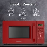 Farberware 1.1 Cu. Ft. 1000-Watt Compact Microwave Oven, Red – Stylish ...