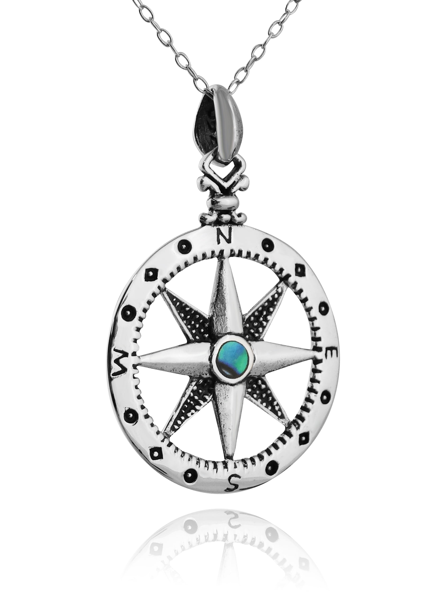 North Star Compass Necklace with Abalone - Walmart.com
