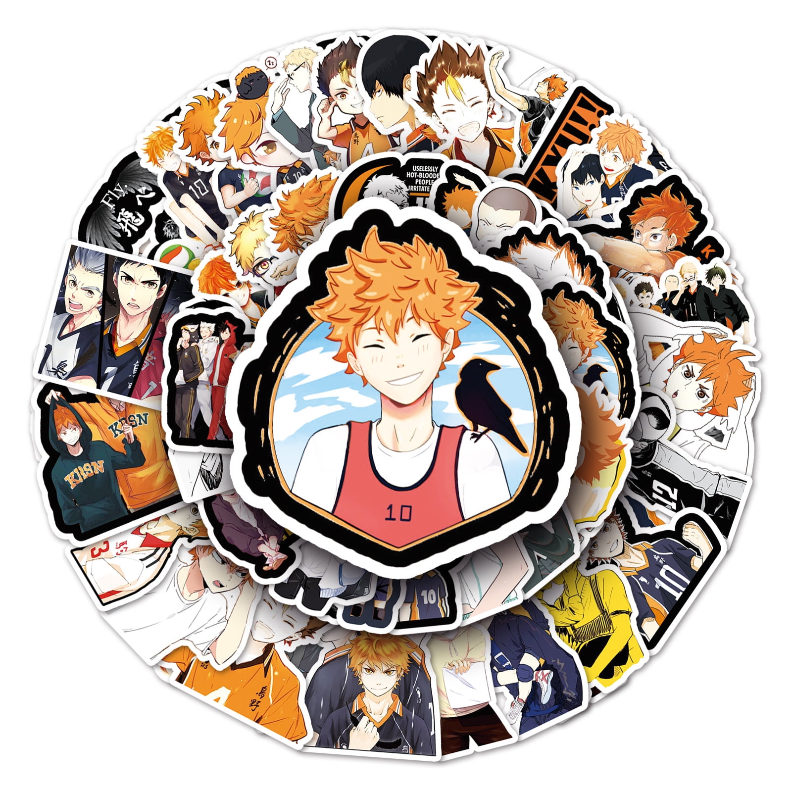 Pegatinas Haikyuu Anime de vinilo impermeable, paquete de 52 unidades ...