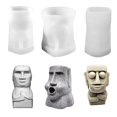 Giaone Silicone Candle Making Mold 3D Moai Statue Resin Epoxy Molds DIY ...