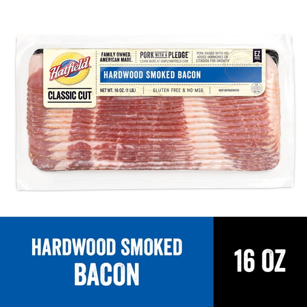Hatfield Hardwood Smoked Classic Cut Pork Bacon, 16 oz - Walmart.com