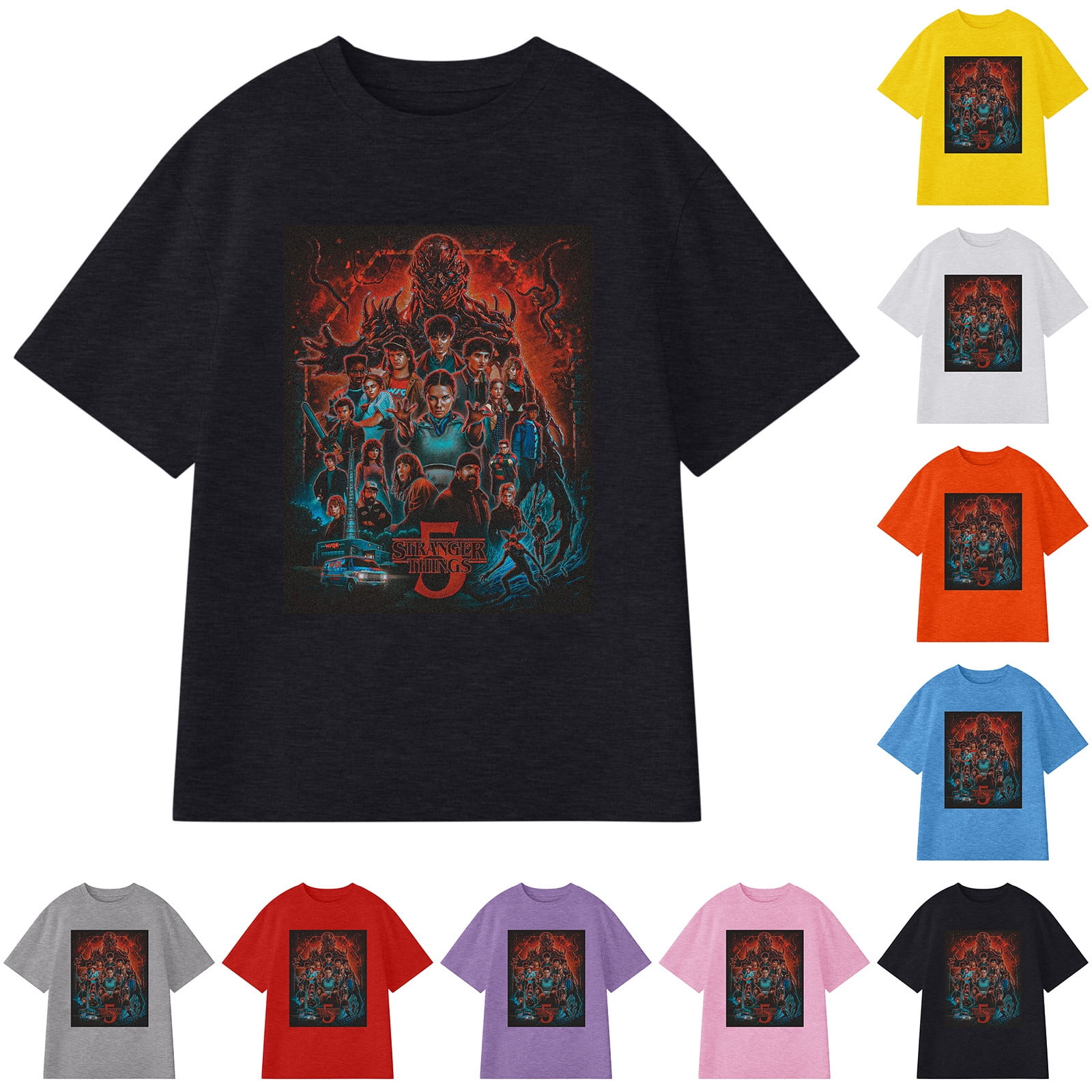 Bravefron Stranger Shirt Things Graphic Tee For Adults Short Sleeve Casual T Shirt Summer Tops 2026 Casual Loose Fit Beach Vacation Clothes