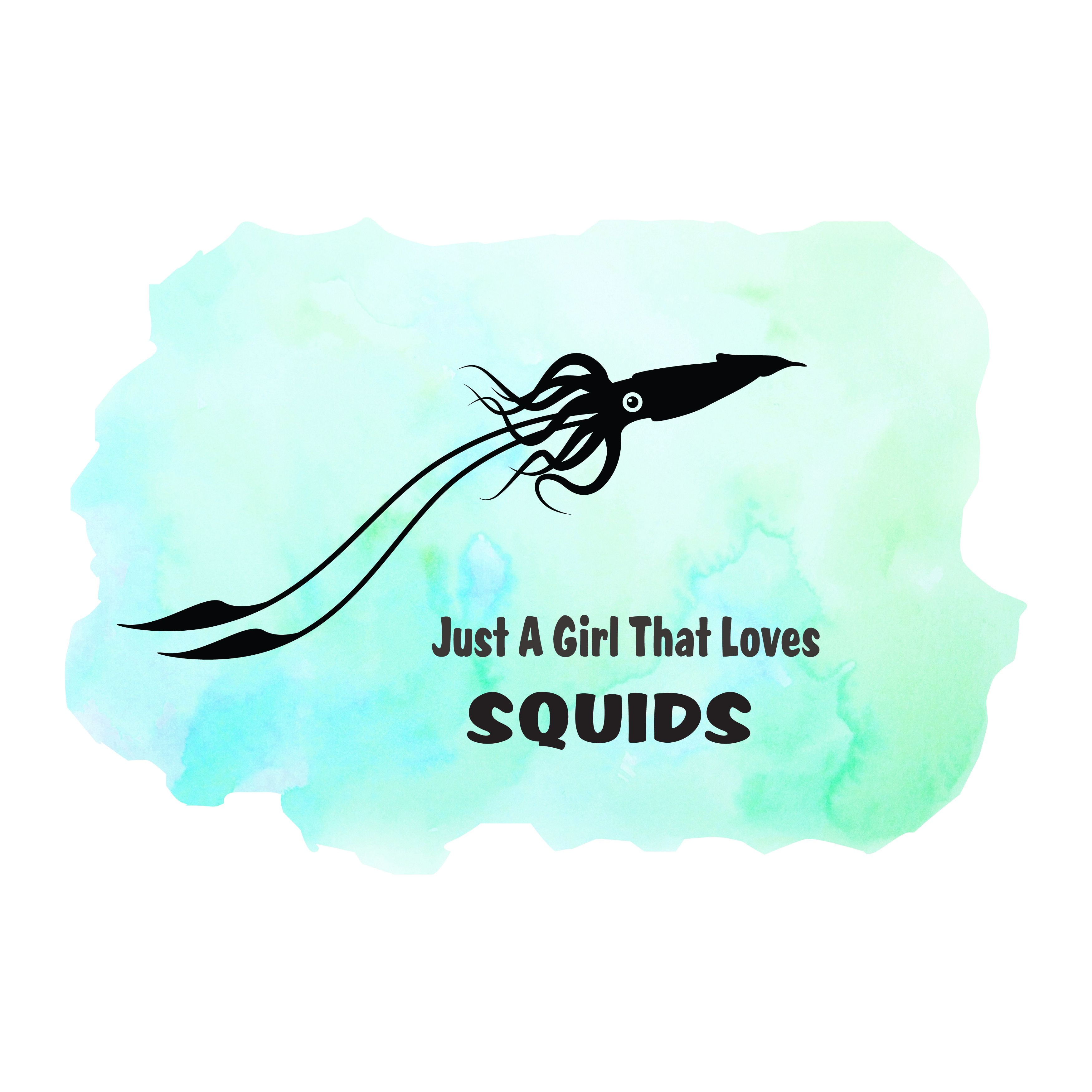 Animal Wall Decals for Children Bedroom - Big Tentacles Squid Squid DIY ...