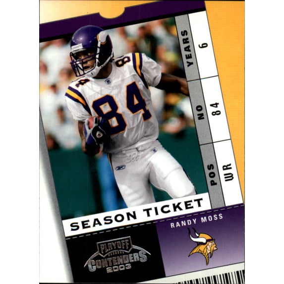 2003 Playoff Contenders #62 Randy Moss NFL Football Trading Card ...