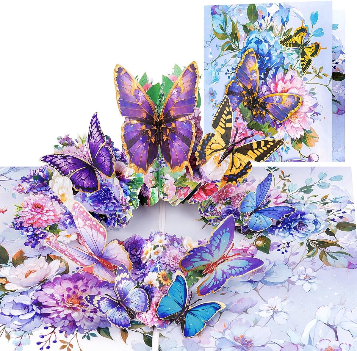 xianyou-Pop Up Flower Greeting Card - Butterfly Theme, Dahlia Butterfly ...