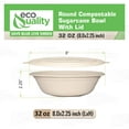 32 oz Round Disposable Compostable Paper Bowls with Fiber Dome Lids ...