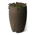 Algreen Athena 50 Gallon Plastic Rain Water Collection Drum, Brownstone ...