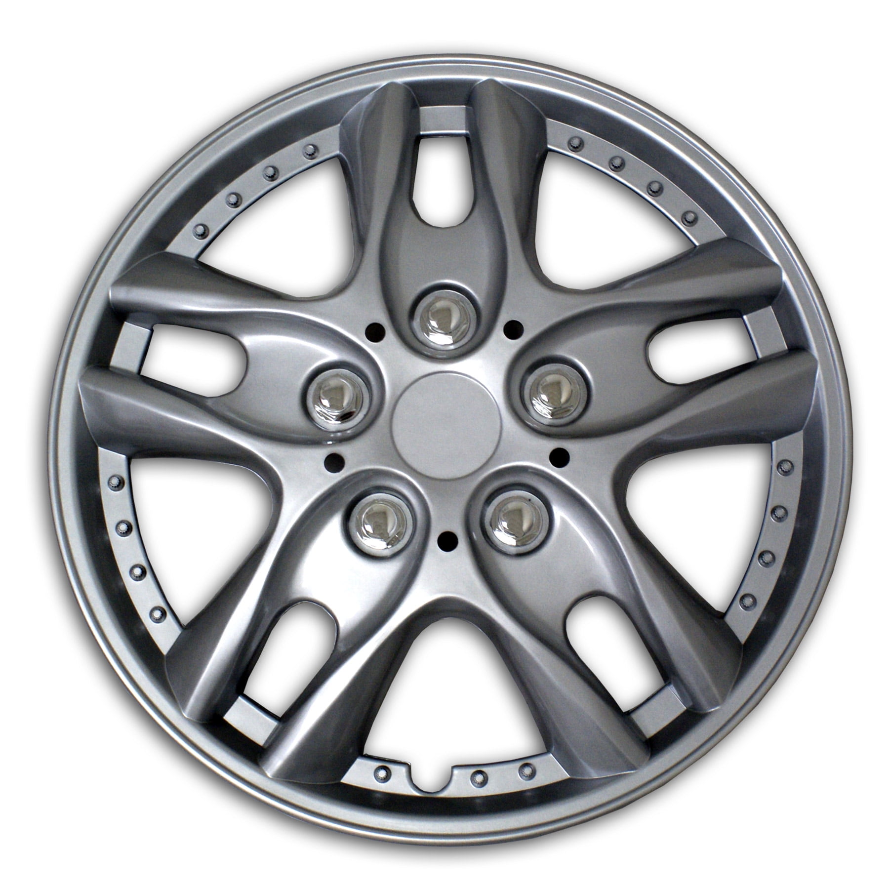Set of 4 Metallic Silver Hubcaps 16" Type 2 WSC2-001S16 - Hub Caps ...