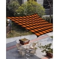 Black Orange Retro Plaid Sun Shade Sail 8'X10' Pastoral Plaid Vintage ...