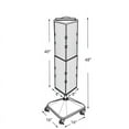 Azar 40"(H) x 8"(W) x 8"(D) 4-Sided Interlocking Pegboard Display Tower With Square Base White ...