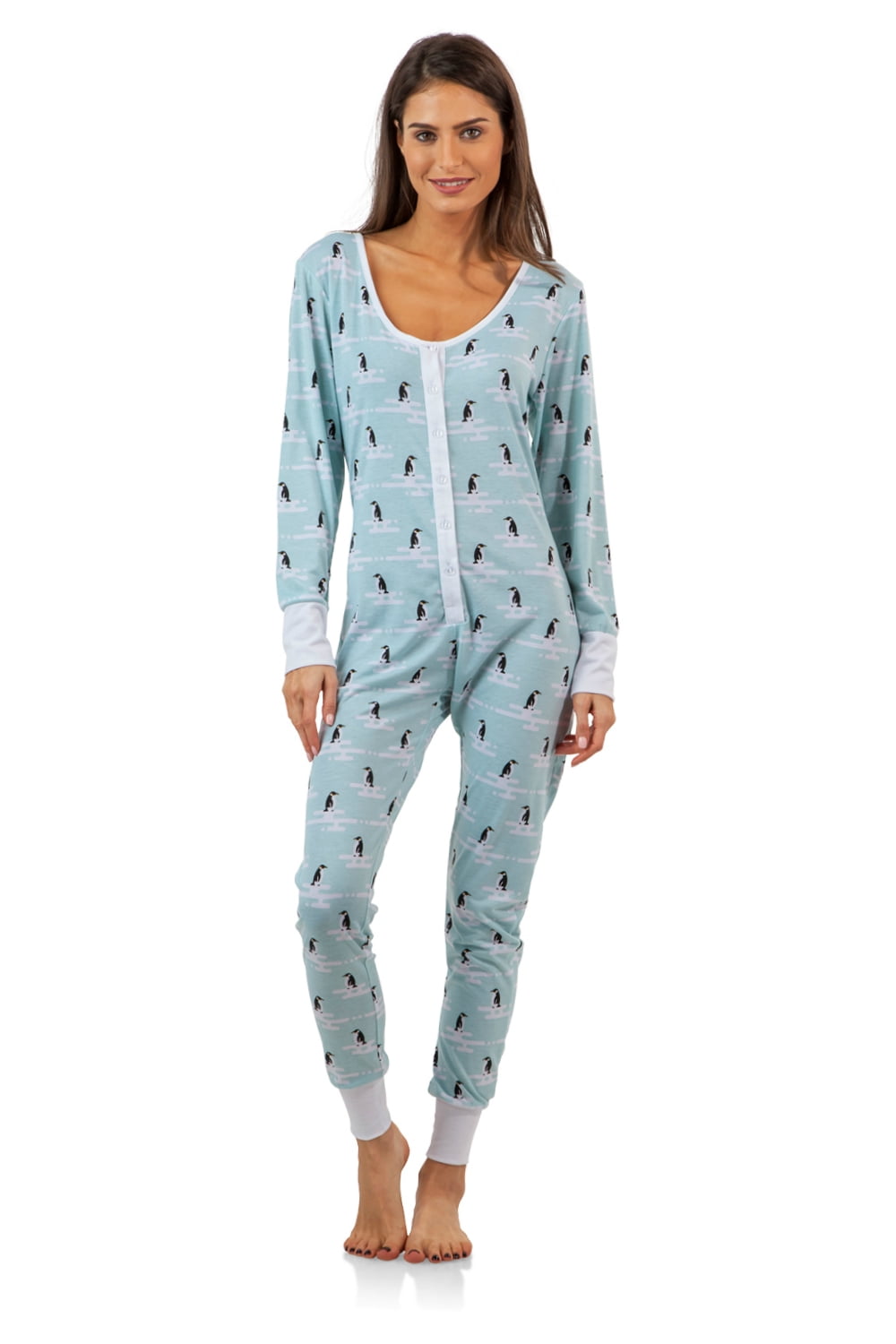 BHPJ By Bedhead Pajamas Women's Soft Knit Button Front One Piece Pajama ...